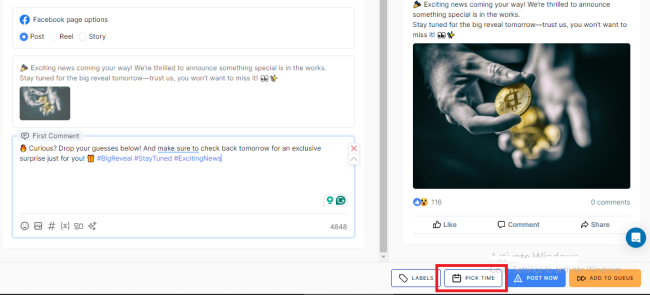 How to Schedule a First Comment on Facebook - OnlySocial