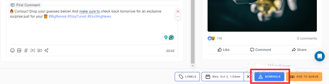 How to Schedule a First Comment on Facebook - OnlySocial