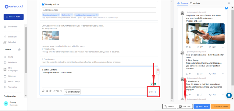 How to Create and Schedule Bluesky Thread - OnlySocial